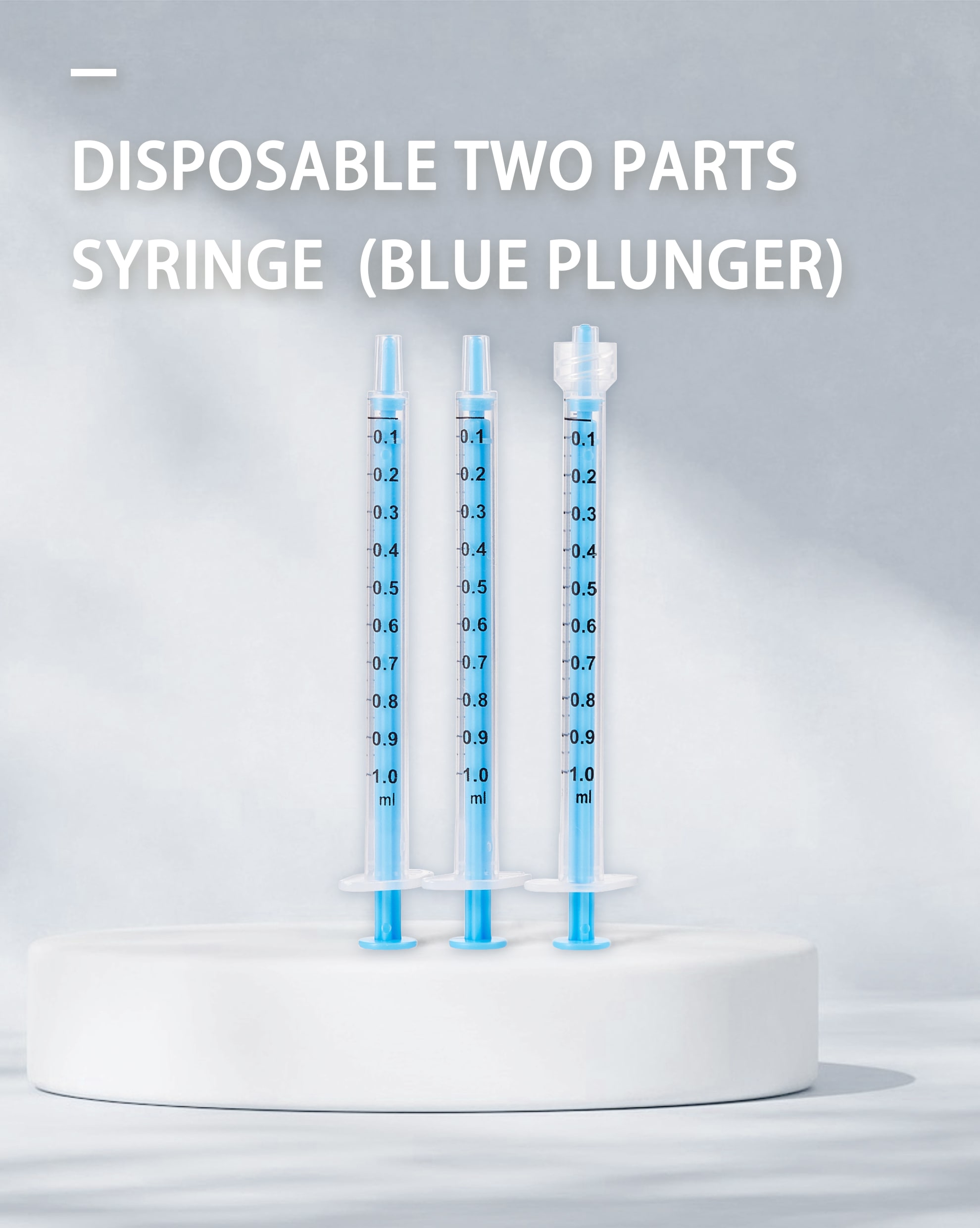 China DISPOSABLE TWO PARTS SYRINGE (BLUE PLUNGER) Manufacturer and ...